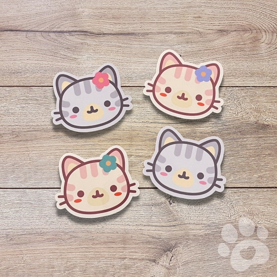 Cat Sticker Tabby Cat Vinyl Sticker Glossy Finish Cute - Etsy