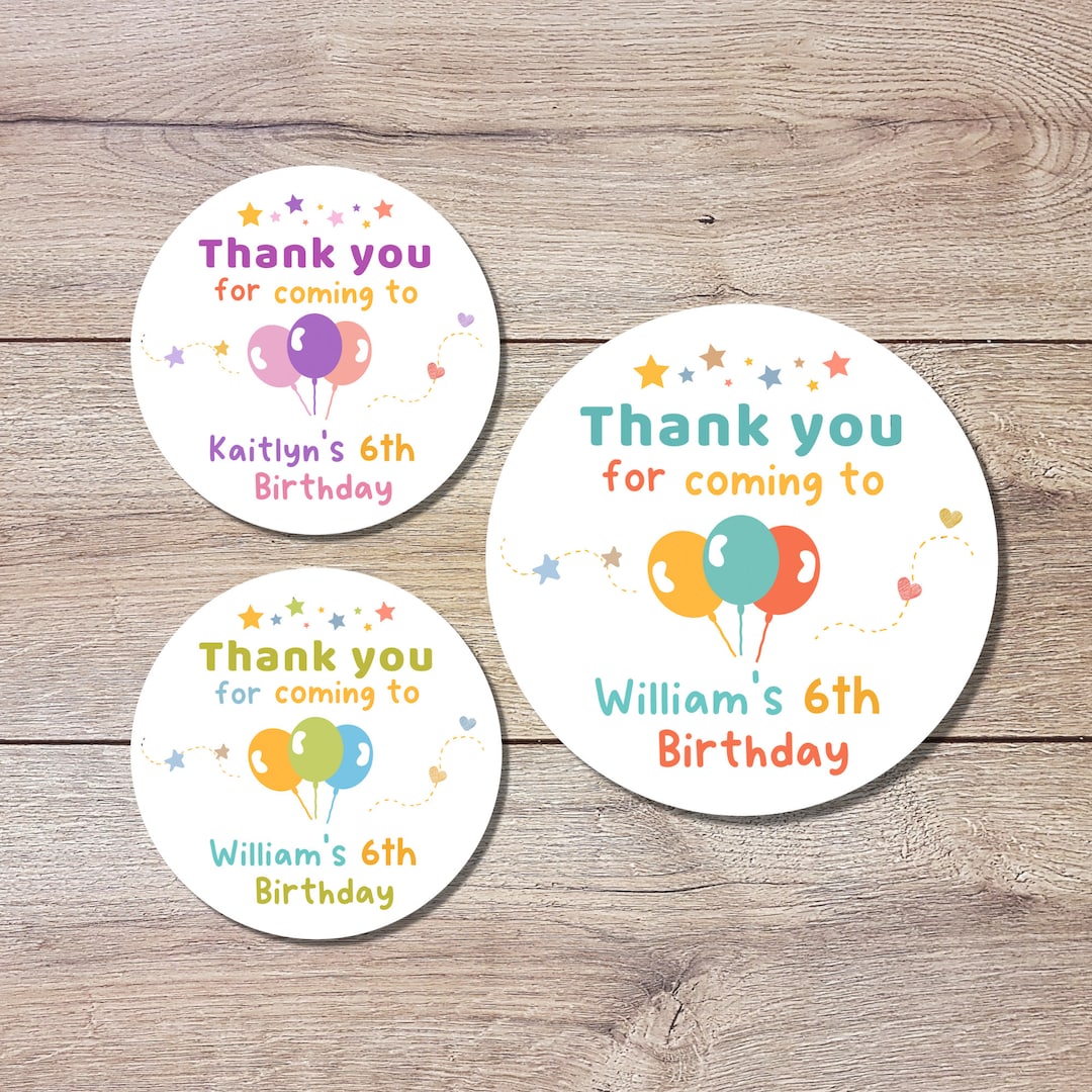 Personalized Birthday Sticker, Kids Birthday Goody Bag, Custom Birthday ...