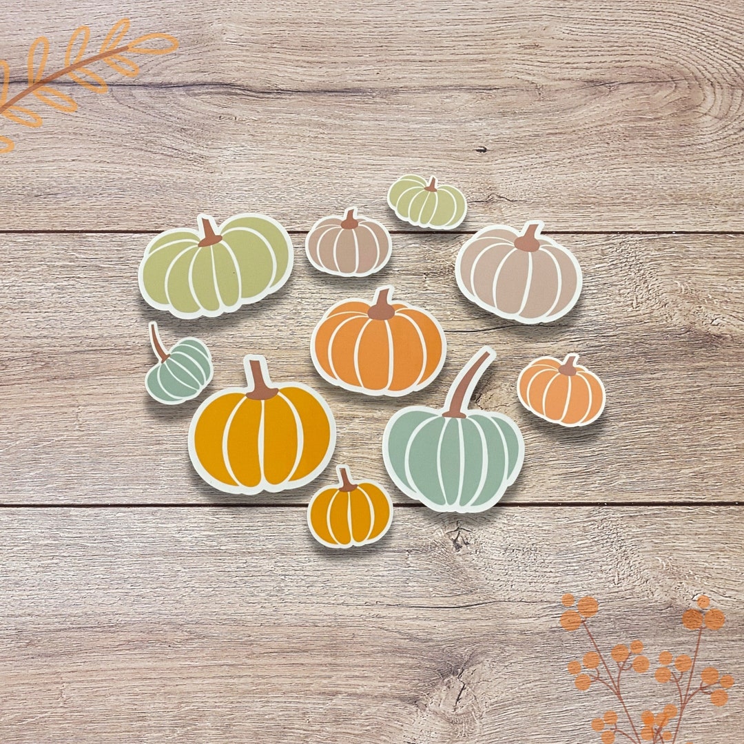 Pumpkin Vinyl Stickers | Set of 5 Vinyl Stickers | Glossy Finish | Fall ...