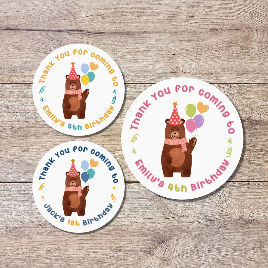 Personalized Happy Birthday Stickers, Goody Bag Stickers, Custom ...