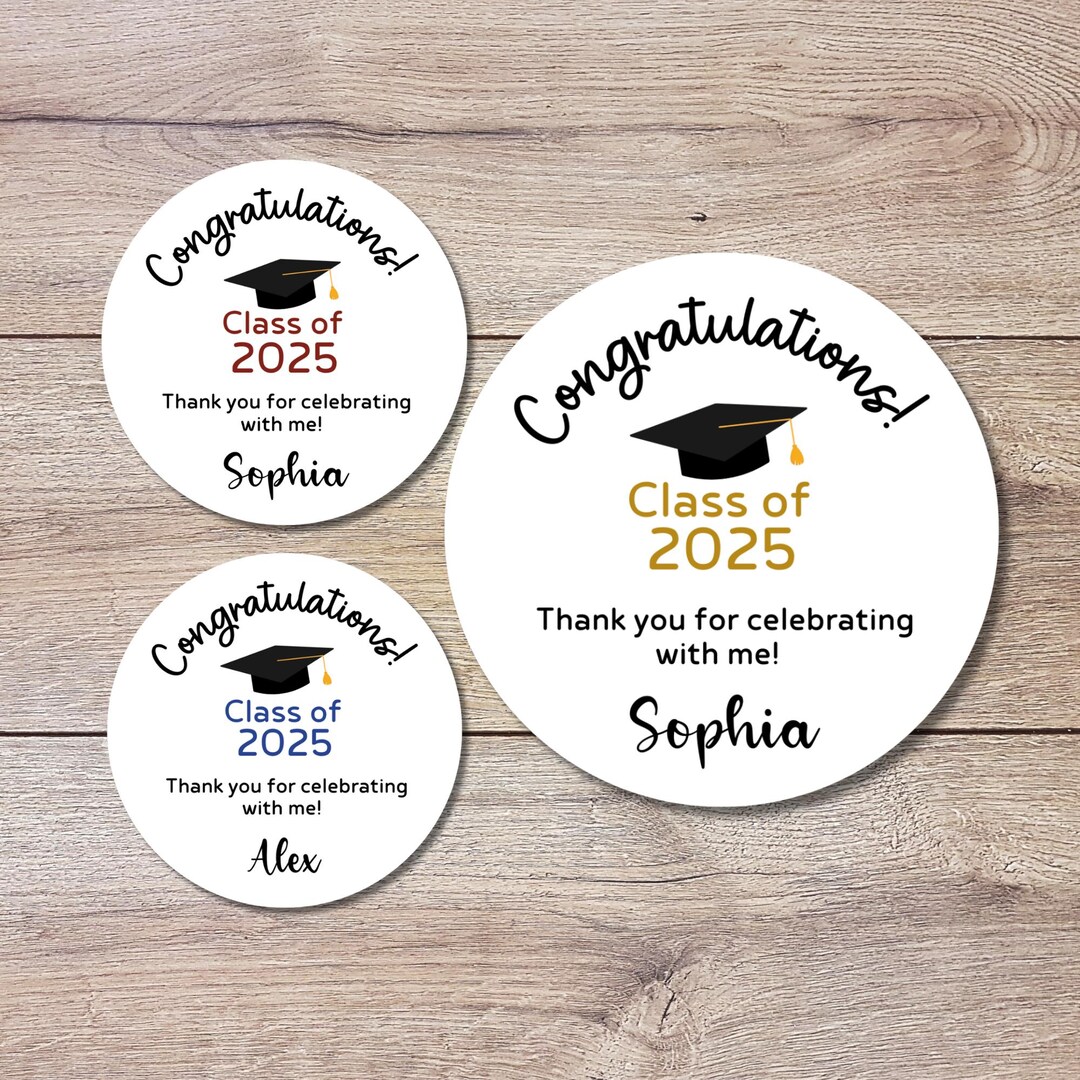 Personalized Graduation Stickers, Happy Graduation Labels, Custom ...