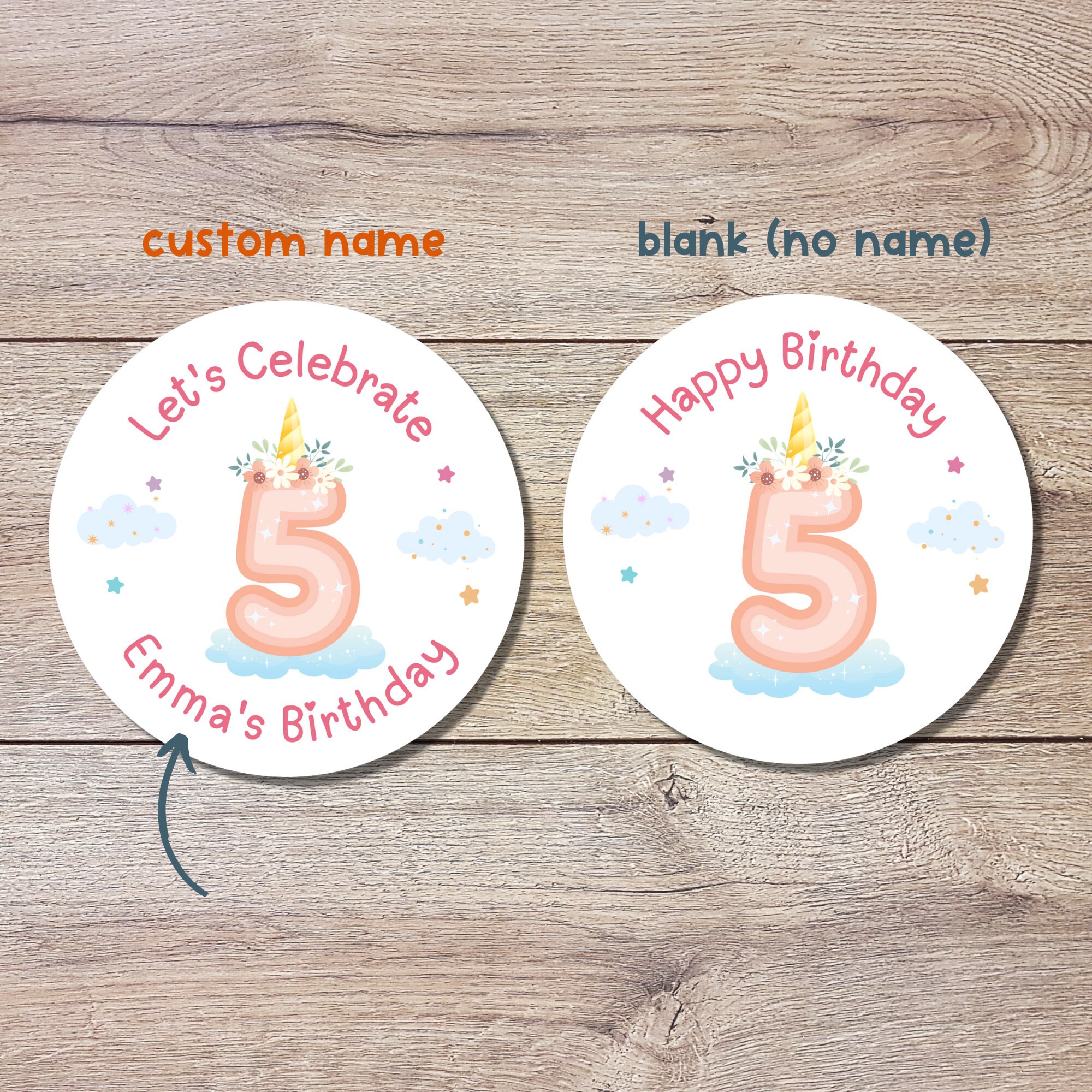Personalized Unicorn Birthday Sticker, Magical Unicorn Birthday Goody ...