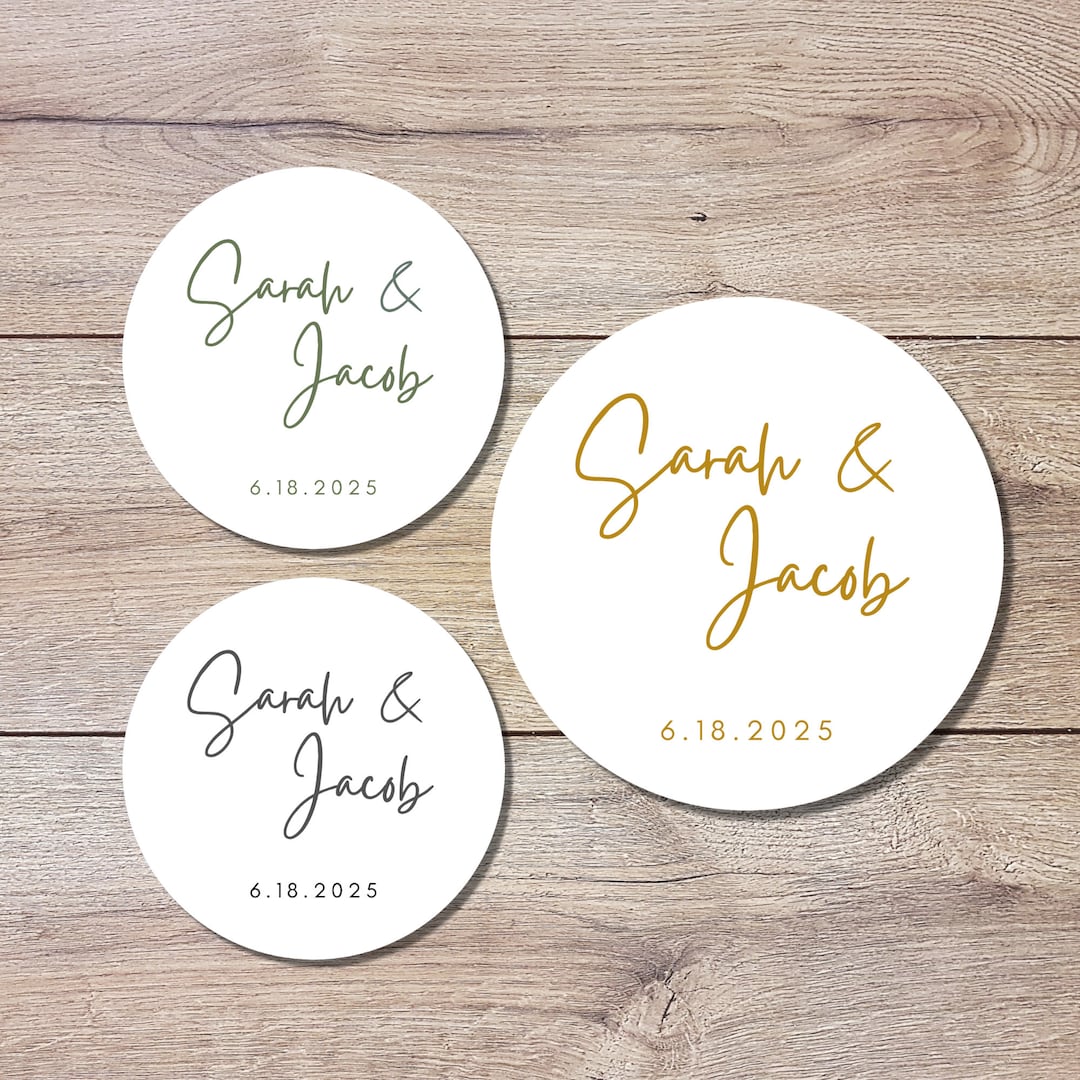 Personalized Wedding Stickers, Custom Wedding Labels, Wedding Party ...