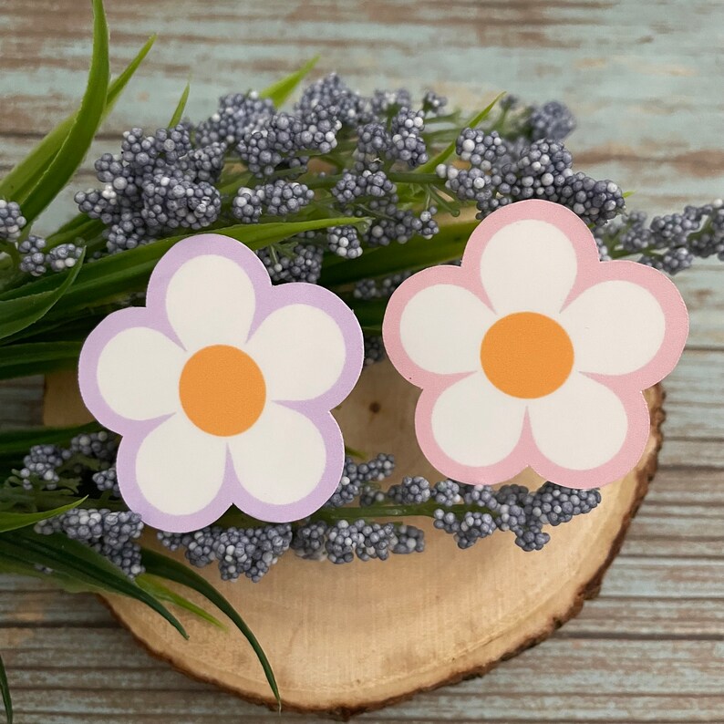 Daisy Flower Sticker Set of 6 Vinyl Flower Stickers - Etsy