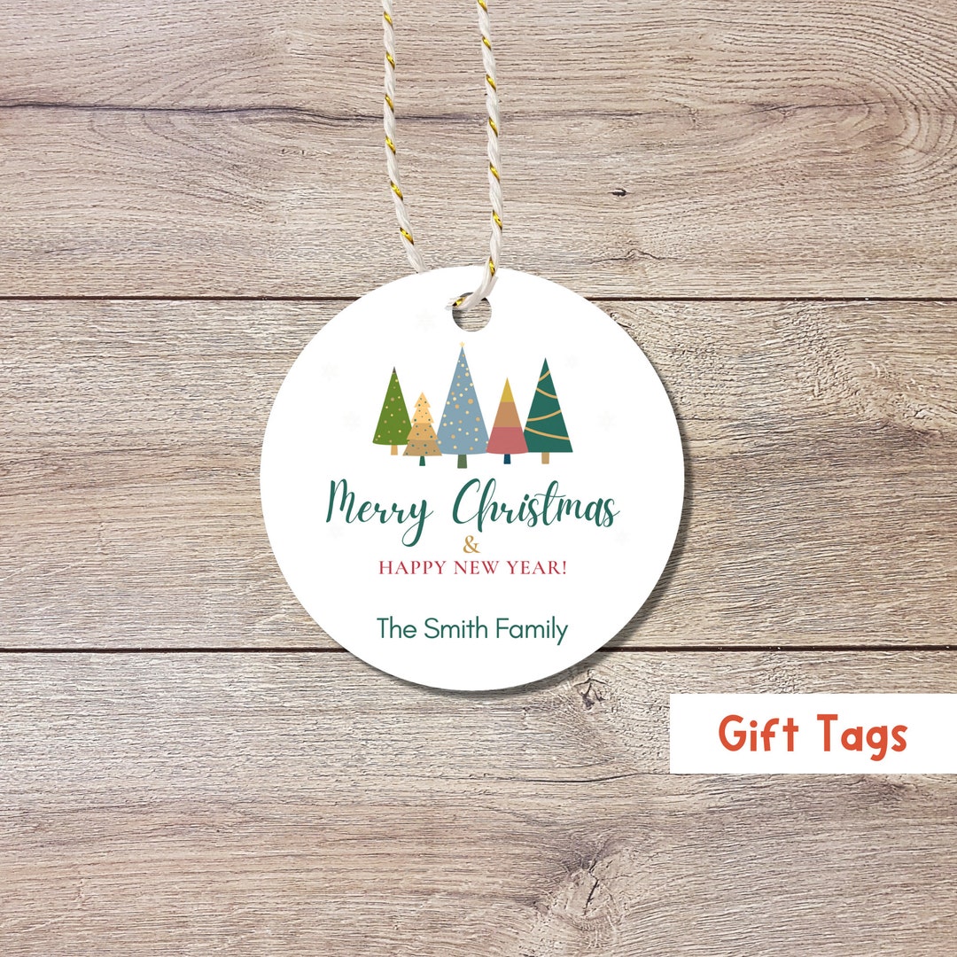 Personalized Christmas Gift Tags, Custom Holiday Gift Box Tags, Matte ...