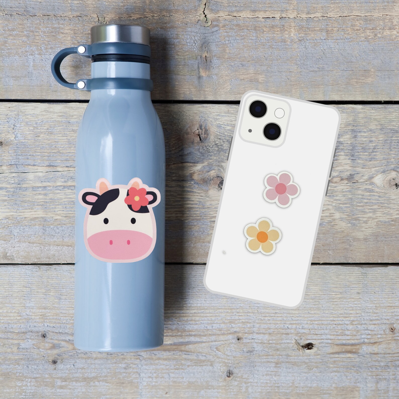 Cow Vinyl Sticker Glossy Finish Waterproof Floral Cow - Etsy