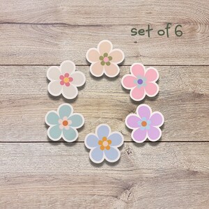 Pastel Flowers Vinyl Sticker Set of 6, Flower Pack, 1" 1.5"or 2 ...