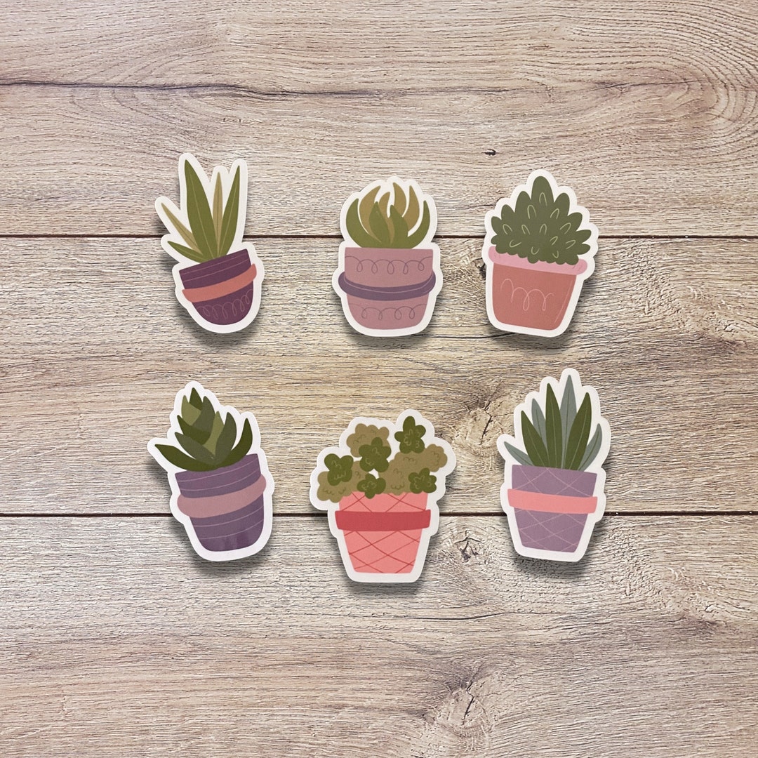 House Plants Vinyl Stickers | Set of 6 | Glossy Finish | Plants Sticker ...