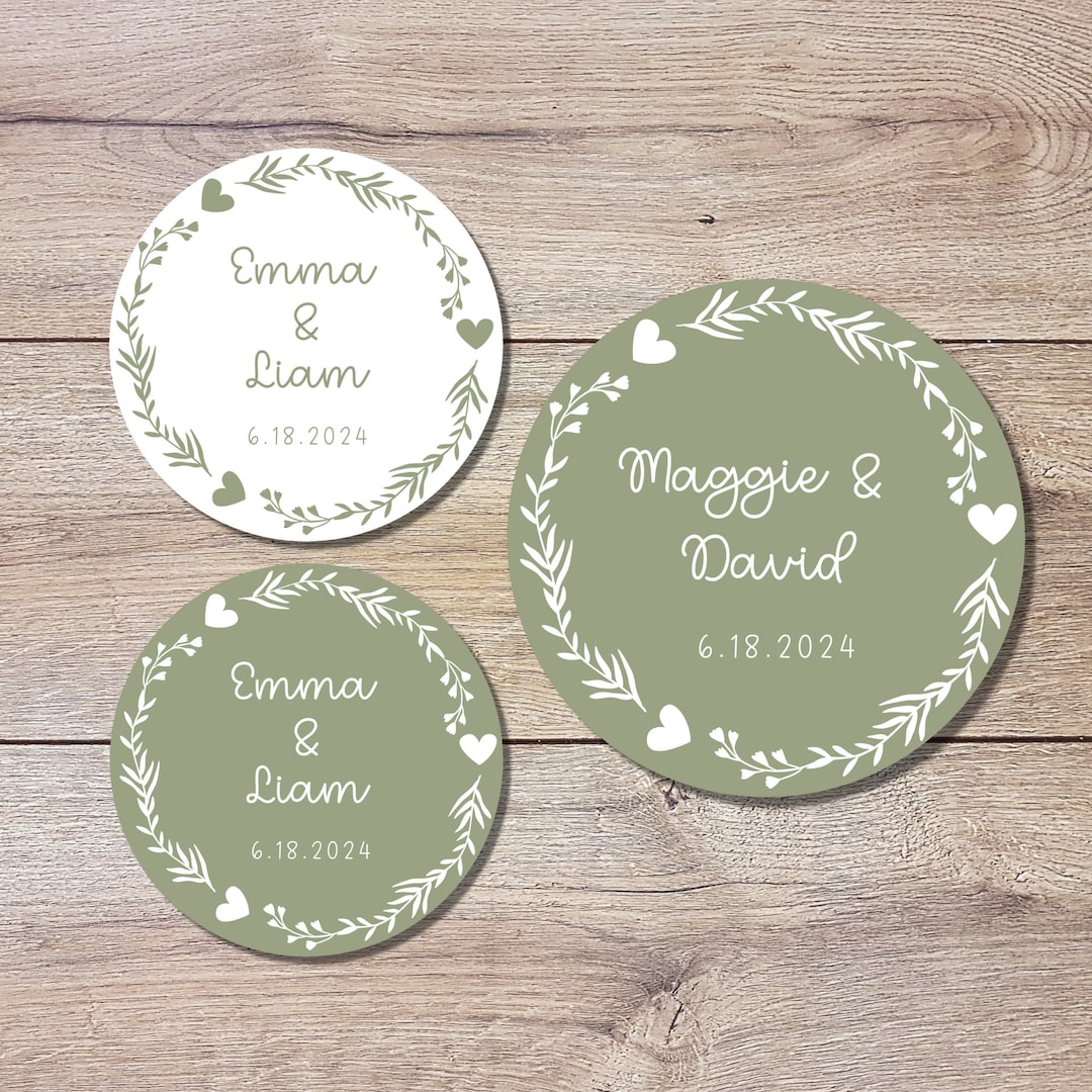 Personalized Wedding Stickers, Custom Happy Wedding Favor, Wedding ...