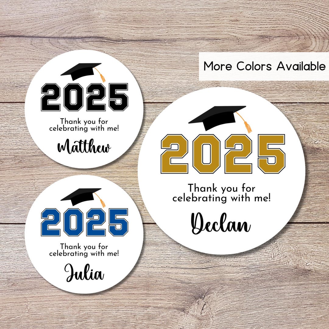 Personalized Graduation Stickers, Happy Graduation Labels, Custom ...