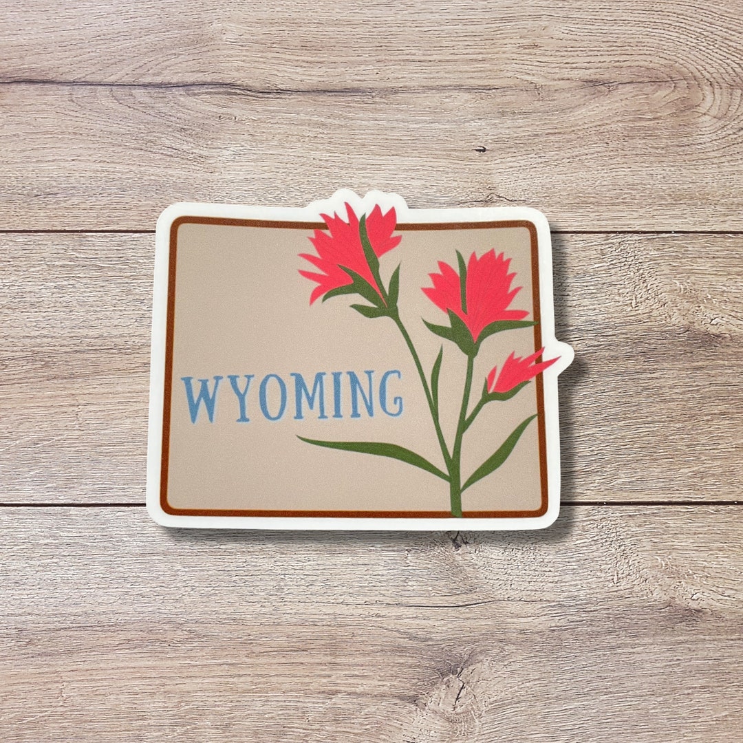 Wyoming State Flower Vinyl Sticker | Indian Paintbrush | Glossy or ...