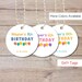 Personalized Birthday Gift Tags, Matte Finish, Happy Birthday Favor ...