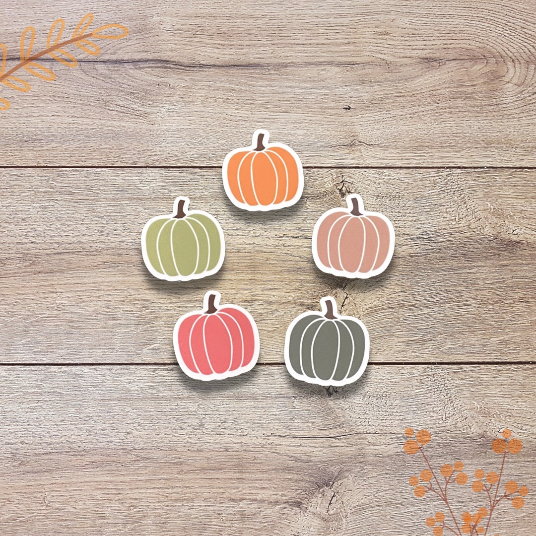 Pumpkin Vinyl Stickers | Set of 5, Glossy or Matte Finish, Fall Pumpkin ...