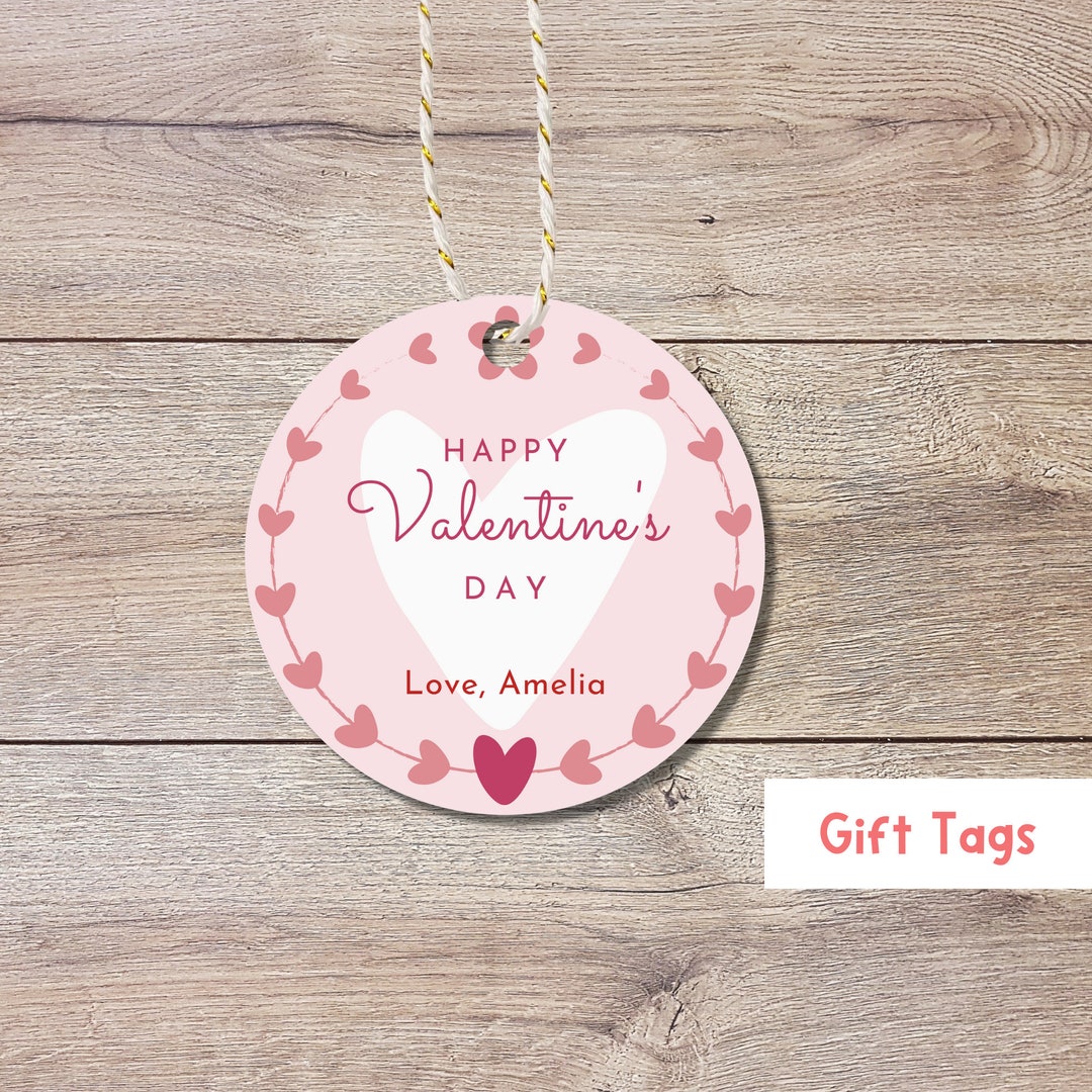 Personalized Valentine's Day Gift Tags, Matte Finish, Valentine Tags ...