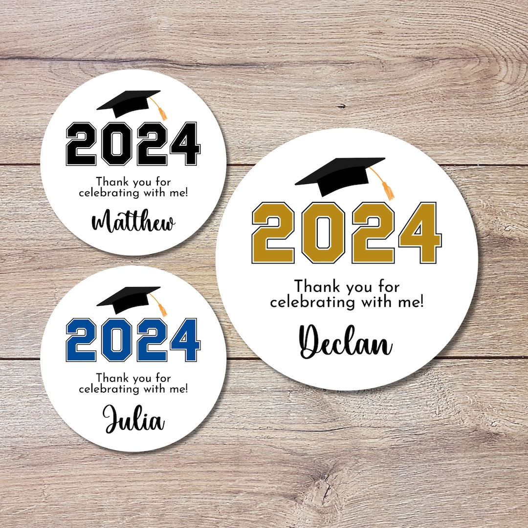 Personalized Graduation Stickers, Happy Graduation Labels, Custom ...