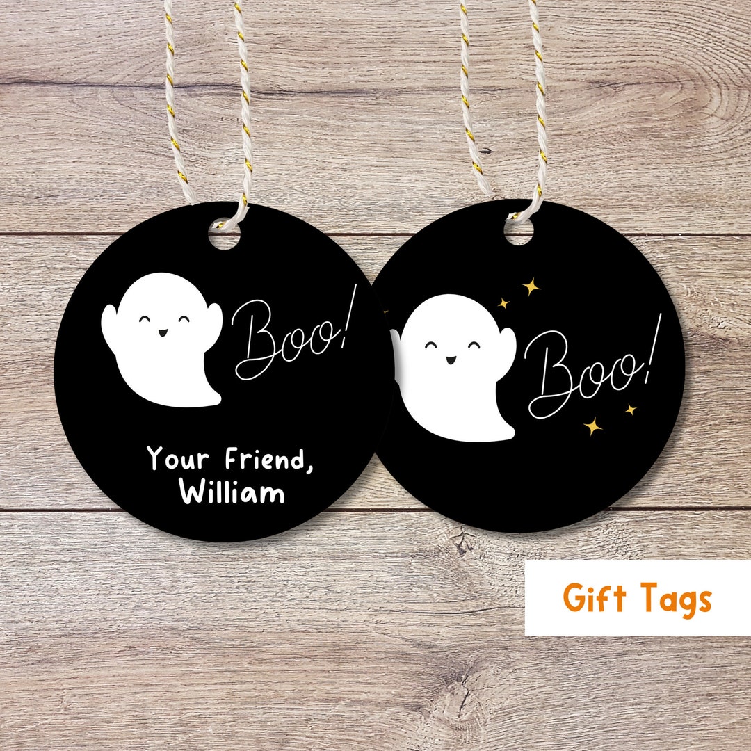 Personalized Halloween Gift Tags, Matte Finish, Halloween Goody Bag ...