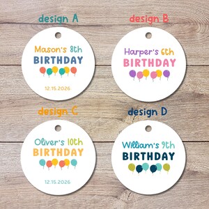Personalized Birthday Gift Tags, Matte Finish, Thank You for Coming ...