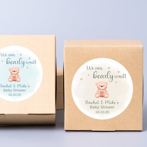 Personalized Baby Shower Stickers, Custom We Can Bearly Wait Party ...