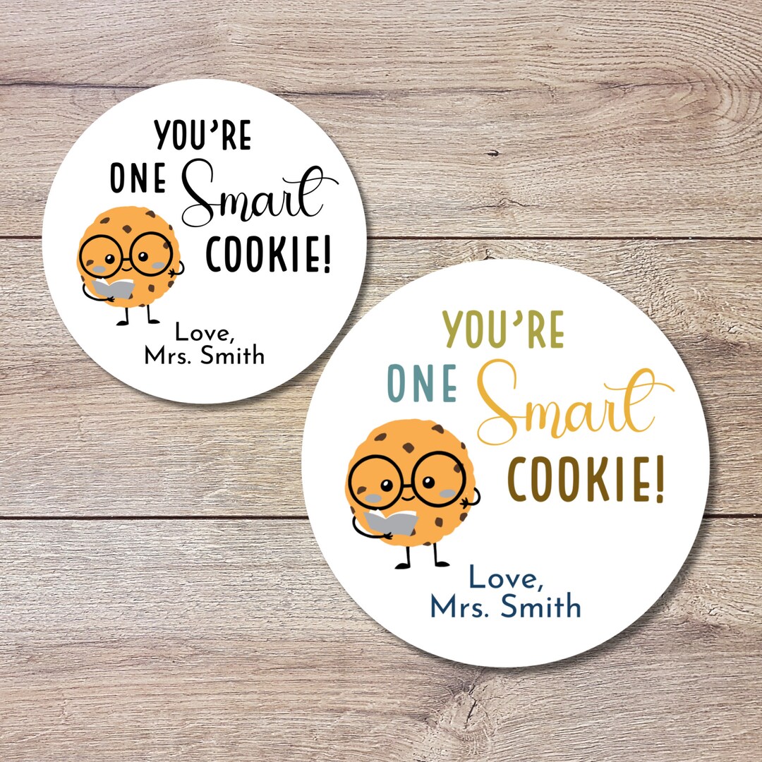 You're One Smart Cookie Stickers, Personalized School Event Labels ...