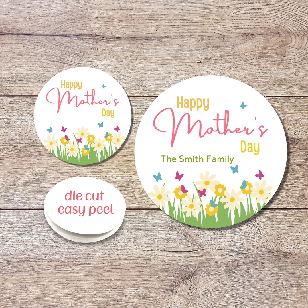 Personalized Mother's Day Stickers, Happy Mother’s Day Labels, Custom ...