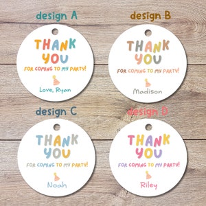 Personalized Birthday Gift Tags, Matte Finish, Thank You for Coming ...