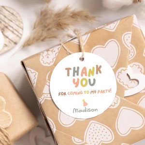 Personalized Birthday Gift Tags, Matte Finish, Thank You for Coming ...