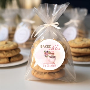 Personalized Baked With Love Stickers, Customized Baked Goods Label ...