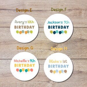 Personalized Happy Birthday Stickers, Goody Bag Stickers, Custom ...