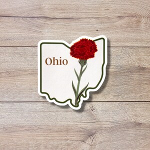 Ohio State Flower Vinyl Sticker | Carnation | Glossy or Matte Finish ...