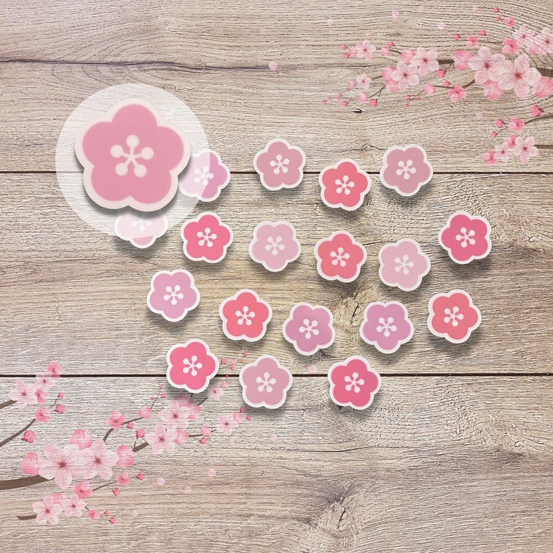 Cherry Blossom Sakura Vinyl Stickers | Set of 10 | Glossy or Matte ...
