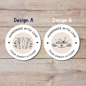 Personalized Homemade With Love Stickers, Customized Baked Goods Labels ...