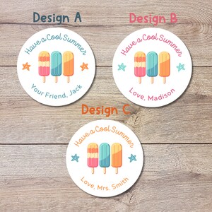 Personalized School Party Stickers, Have a Cool Summer Label, End of ...