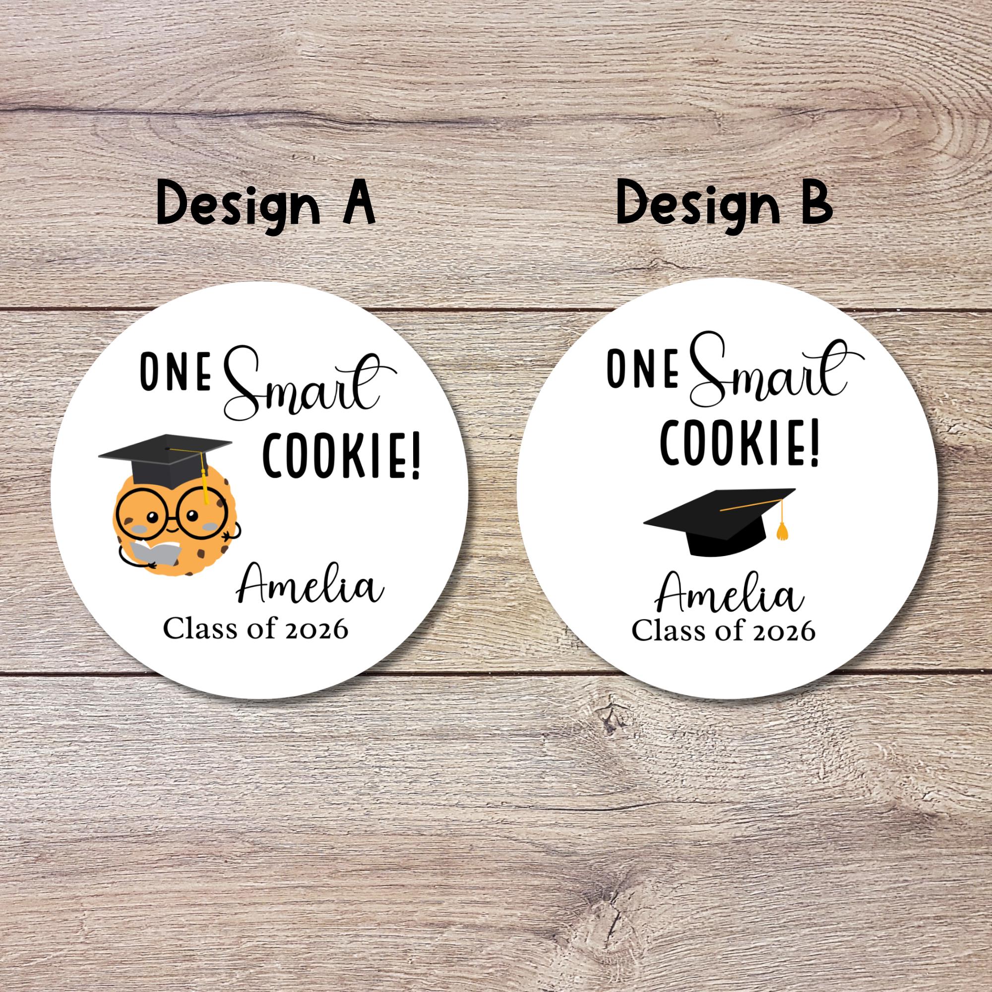 One Smart Cookie Graduation Stickers, Personalized Happy Graduation ...