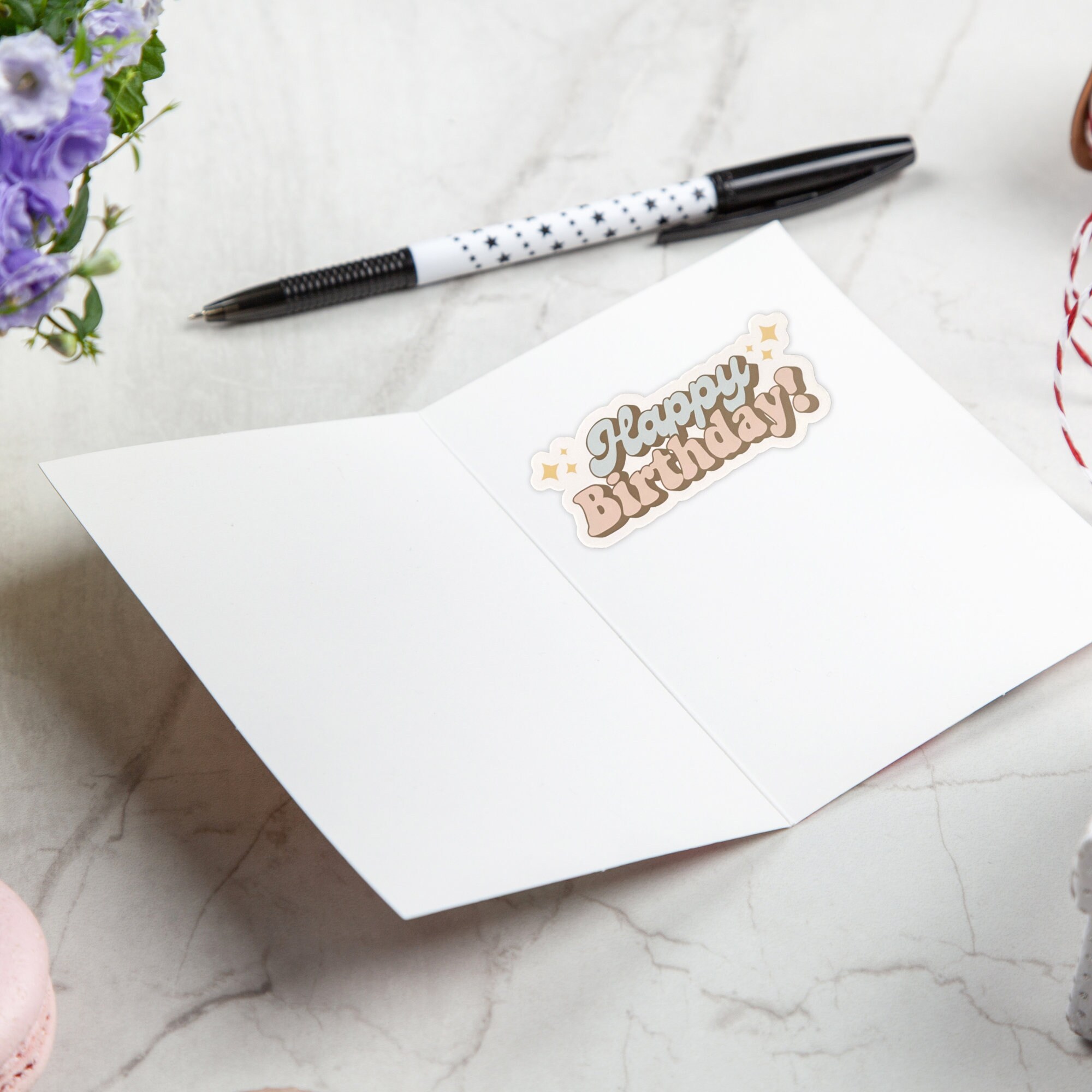 Happy Birthday Vinyl Sticker Birthday Balloon Card Sticker - Etsy