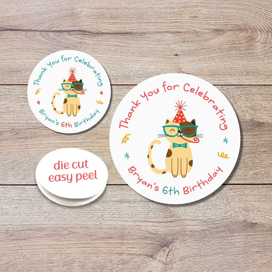 Personalized Happy Birthday Stickers, Goody Bag Stickers, Custom ...