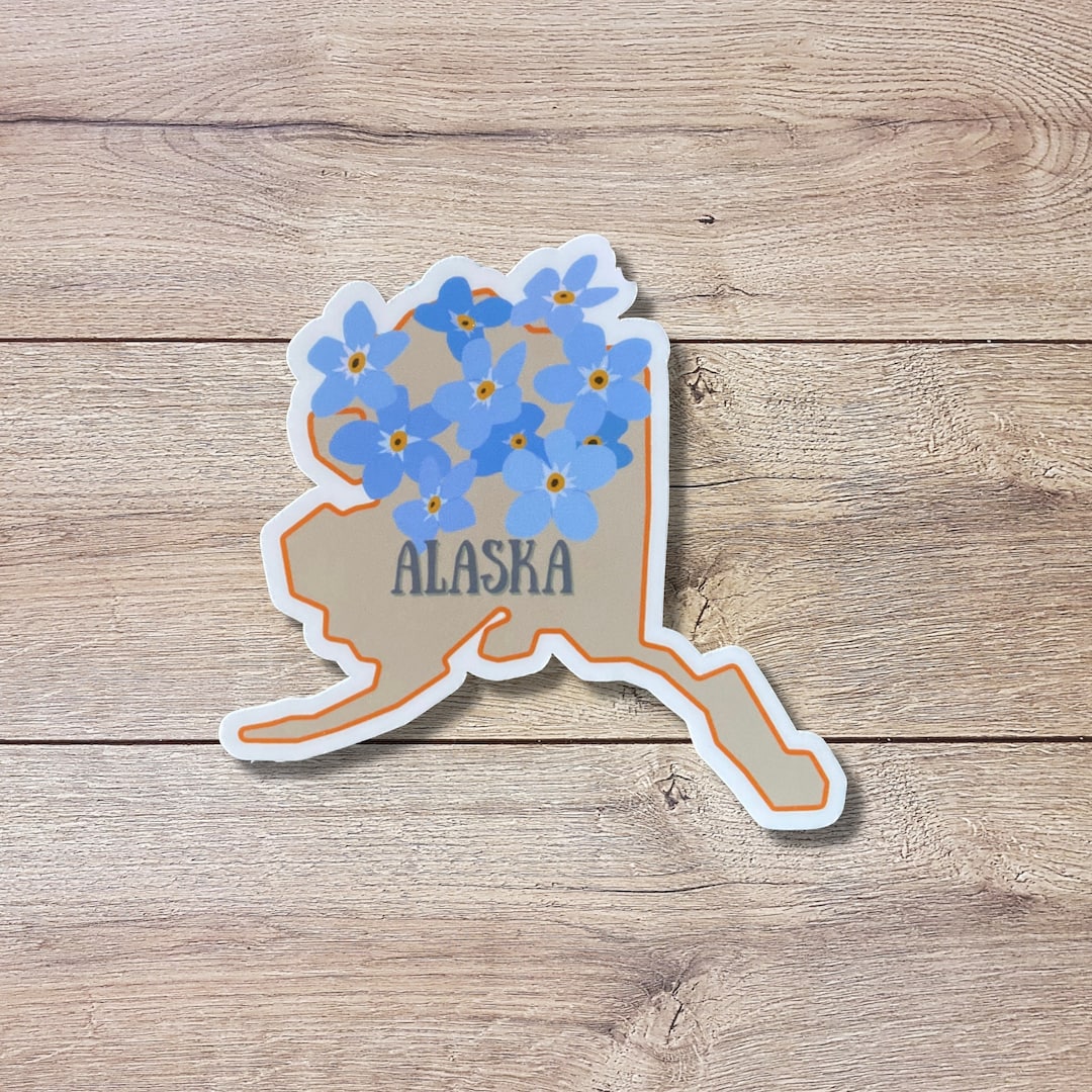 Alaska State Flower Vinyl Sticker | Forget-me-not Flower | Glossy or ...