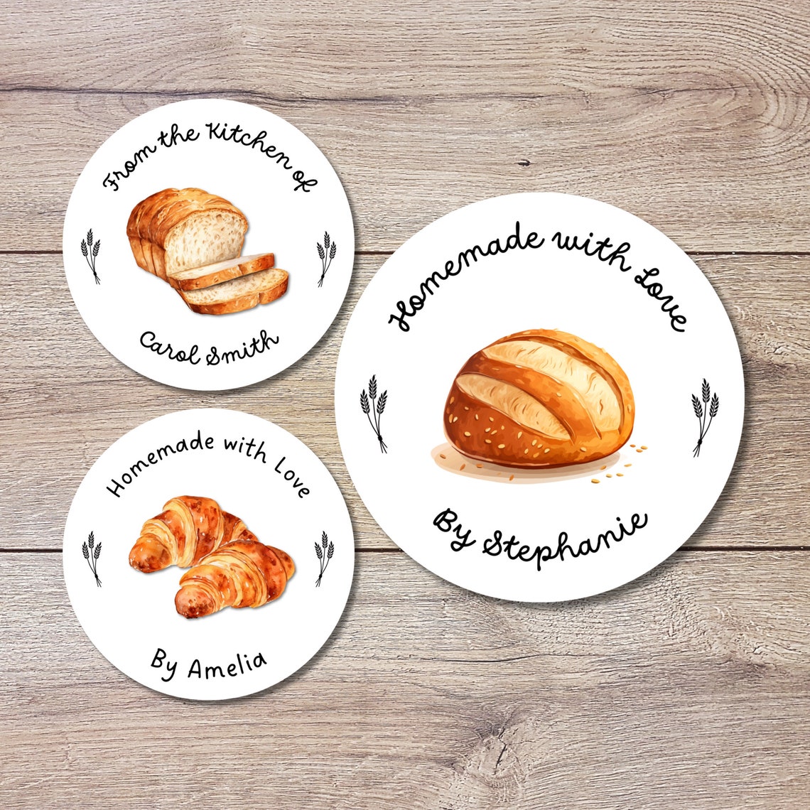 Personalized Baking Stickers, Customized Homemade Baked Goods Label ...