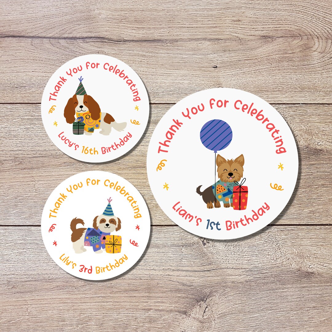 Personalized Happy Birthday Stickers, Goody Bag Stickers, Custom ...