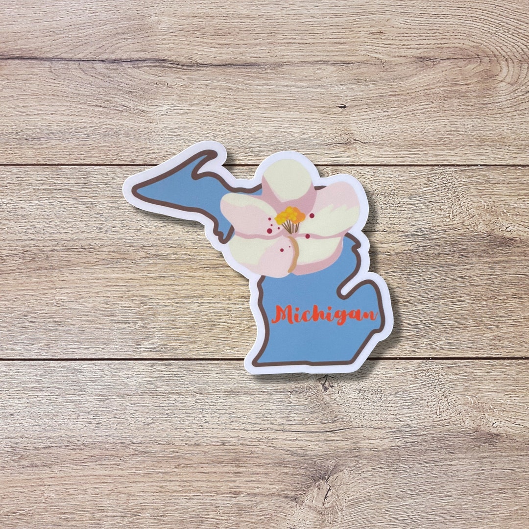 Michigan State Flower Vinyl Sticker | Apple Blossom | Glossy or Matte ...