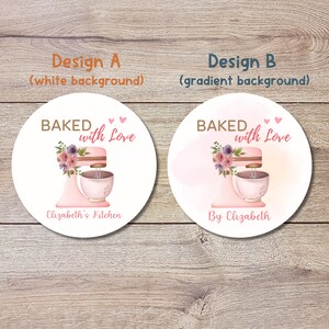 Personalized Baked With Love Stickers, Customized Baked Goods Label ...