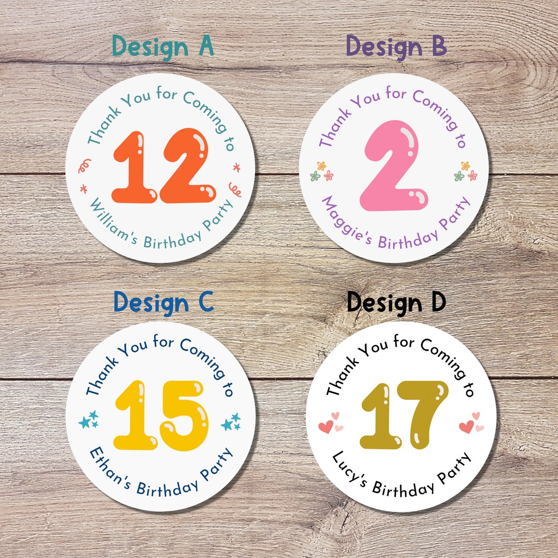 Personalized Happy Birthday Stickers, Goody Bag Stickers, Custom ...