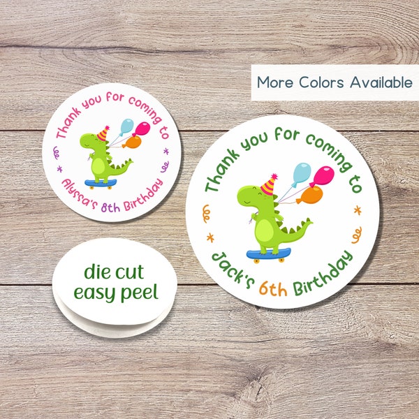 Personalised Birthday Stickers Dinosaur - Etsy