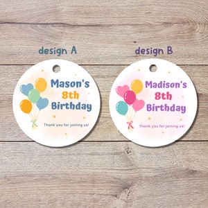 Personalized Birthday Gift Tags, Matte Finish, Happy Birthday Favor ...