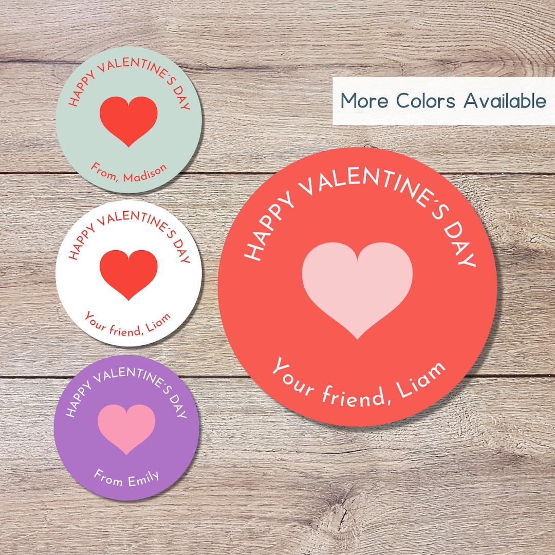 Personalized Valentine's Day Stickers | Matte or Glossy Finish, Custom ...