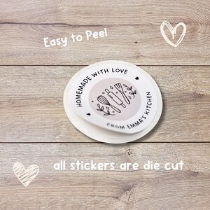 Personalized Homemade With Love Stickers, Customized Baked Goods Labels ...