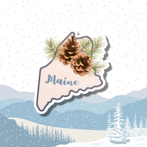 Maine State Flower Vinyl Sticker | White Pine Cone | Glossy or Matte ...