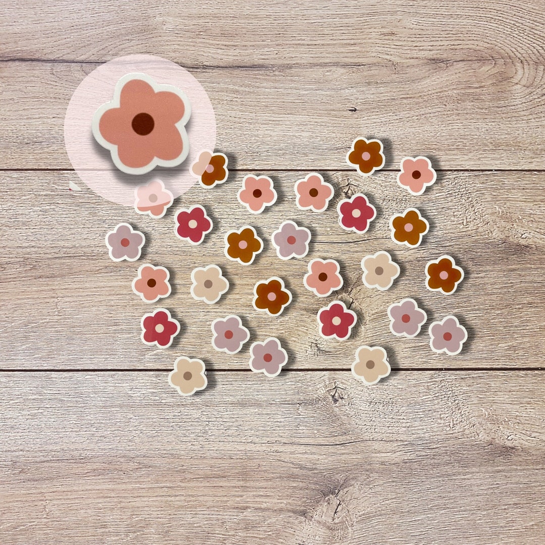 Mini Boho Flower Sticker | Set of 10 Vinyl Stickers | Glossy Finish ...