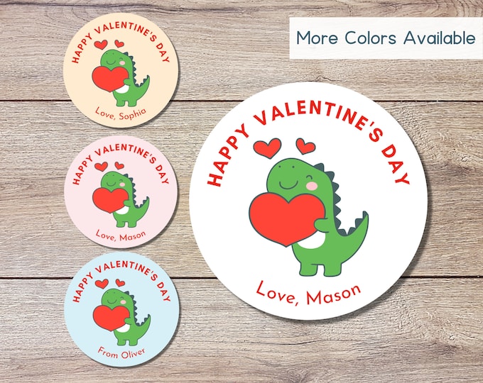 Custom Happy Valentine's Day Stickers, Personalized Valentines Day ...
