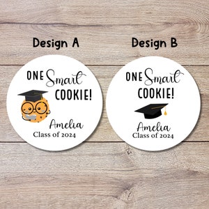 One Smart Cookie Graduation Stickers, Personalized Happy Graduation ...