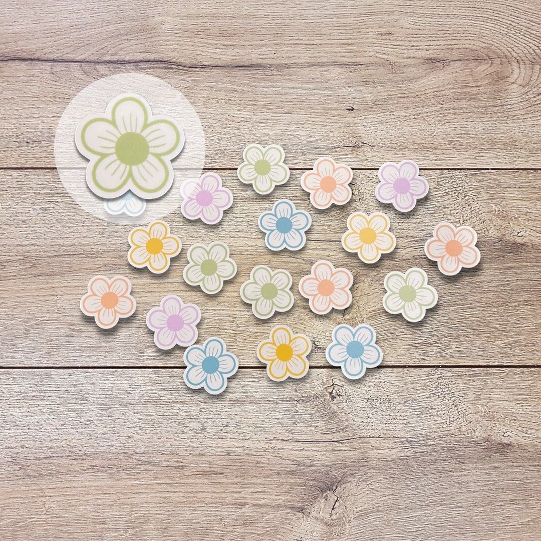 Mini Flower Stickers | Set of 10 | Vinyl Flower Stickers | Flower Pack ...